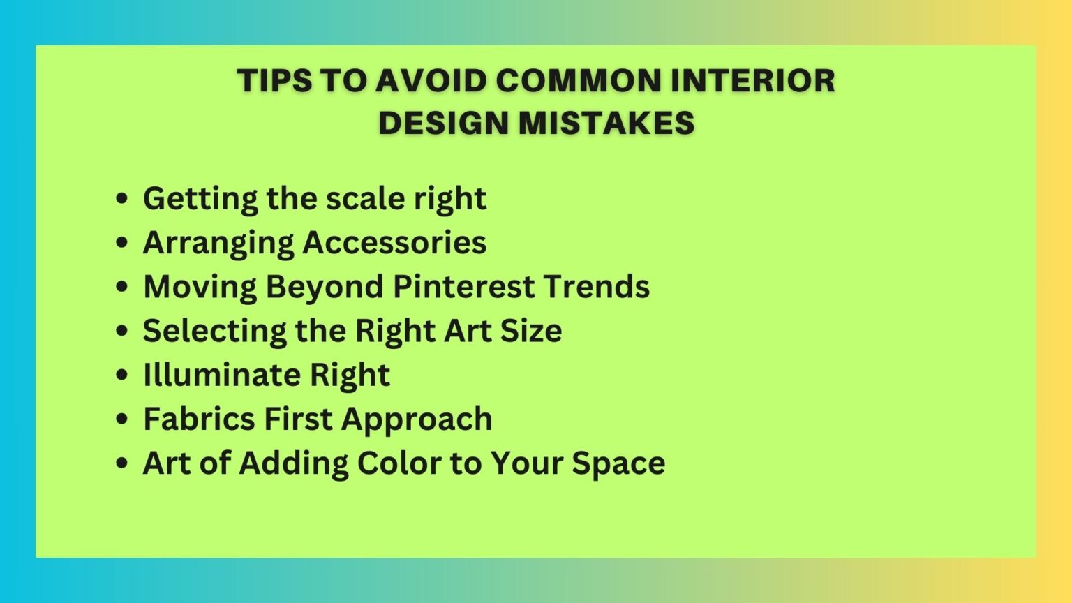 Common Interior Design Mistakes - Lemon Interiors